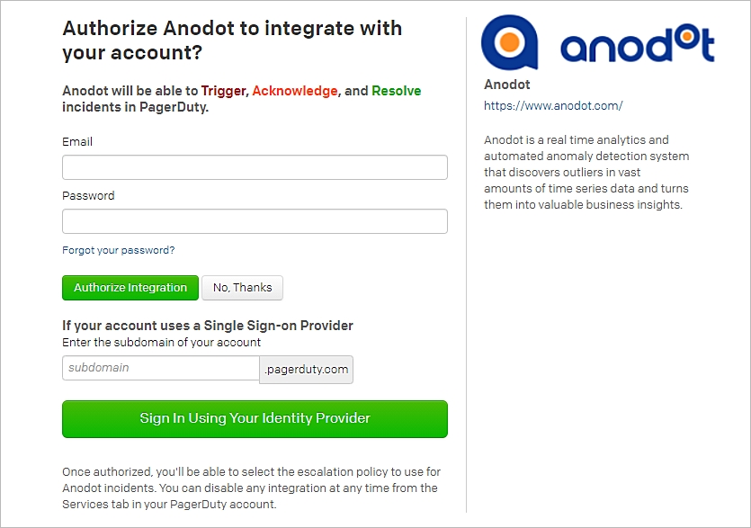 Anodot PagerDuty integration – Anodot